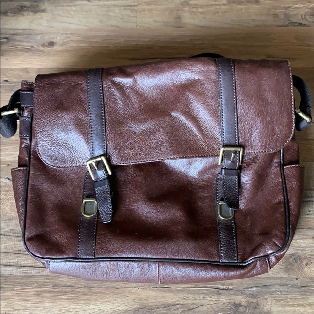 Fossil Mans Leather Briefcase - Gem
